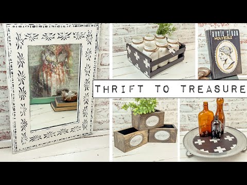 Thrift to Treasure - Roycycled Decoupage Paper & Annie Sloan Paint Inlay - DIY Thrift Flip