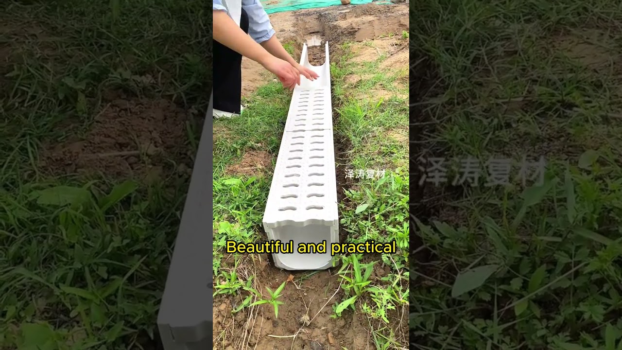 The drainage ditch installation is fast and beautiful