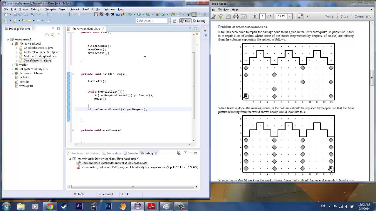 CS106A Assignment 1 Problem 2 - StoneMasonKarel