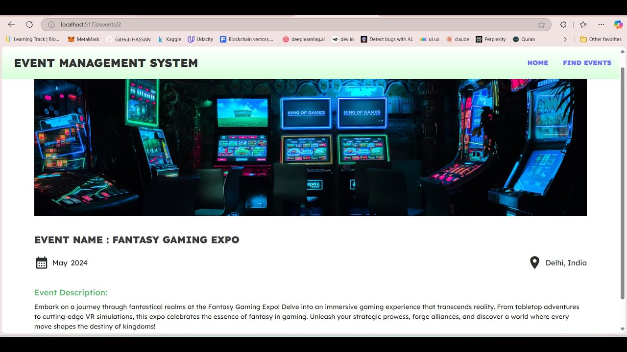 A Simple Event Management System Using React JS