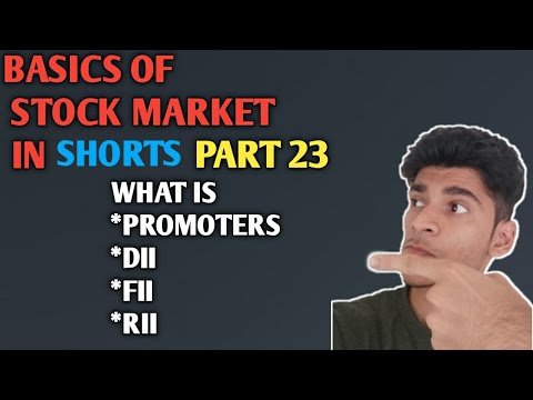 What is promoters, dii, fii/fpi, rii in stock market / Basics of stock market part 23