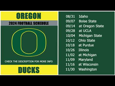2024 Oregon Ducks Football Schedule