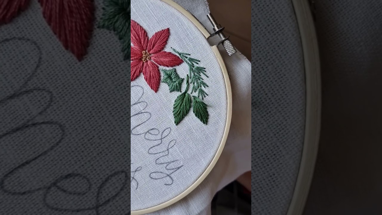 🎅 Merry Christmas Embroidery Pattern — Stitch the Holiday Magic! #embroidery #stitch #christmas #diy