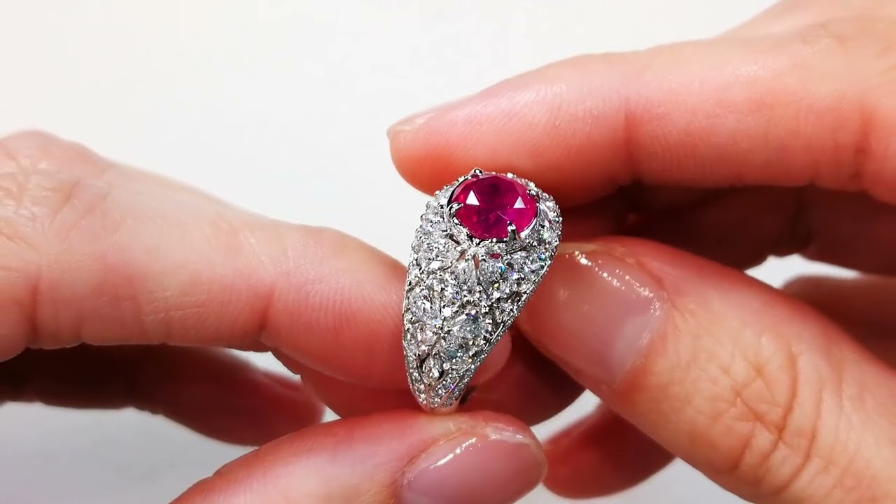 Unheated Balas Ruby Ring 2.56 carats by Kat Florence