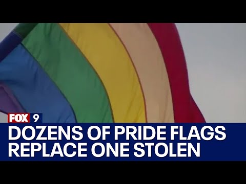 Dozens of Pride Flags replace one stolen in West St. Paul