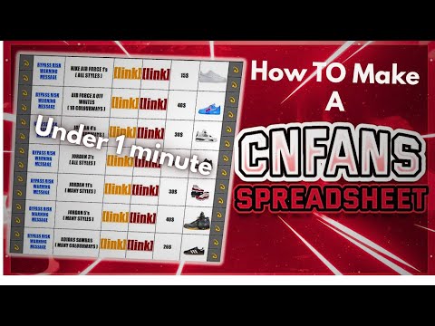 CREATE Your CNFANS Spreadsheet in UNDER ONE MINUTE Easily 2025