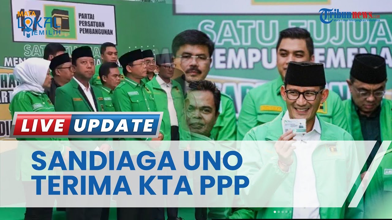 Penampakan Sandiaga Uno Akhirnya Berlabuh ke PPP, Sudah Pakai Seragam Hijau dan Diberi KTA ...