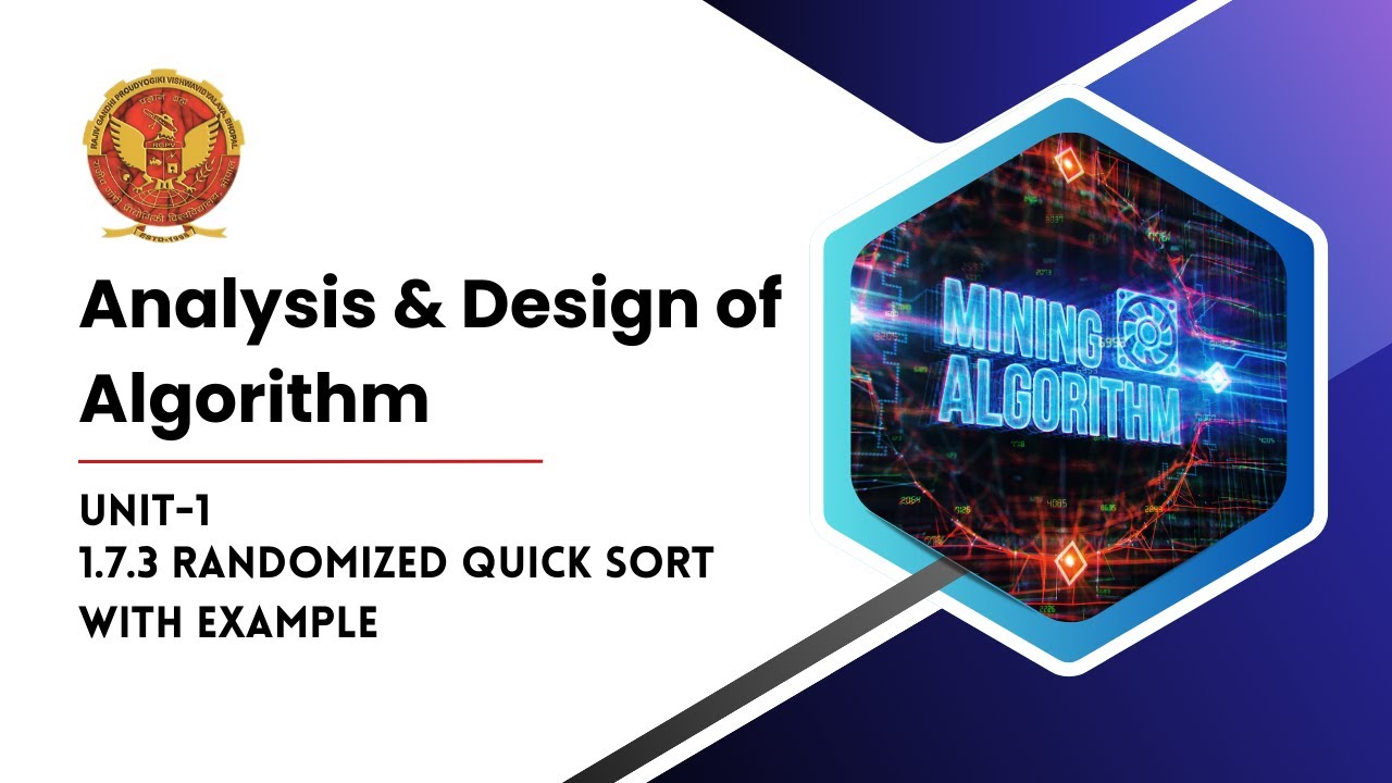 1.7.3 Randomized Quick Sort with Example | CS402 |