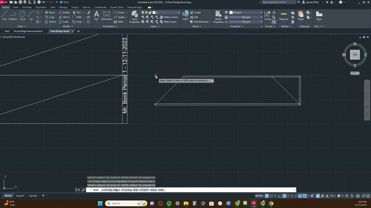 Bridge Design AutoCAD 2023