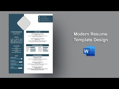 Modern Resume Template Design using MS Word Office