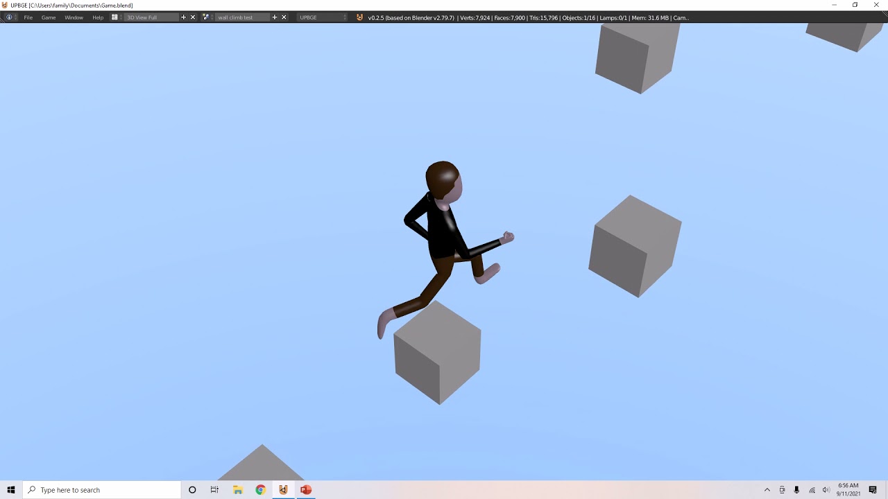 Ledge climb test in UPBGE