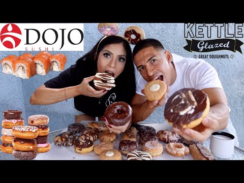 Epic Cheat Day #55 | Kettle Glazed Donuts Mukbang & Dojo Sushi LA