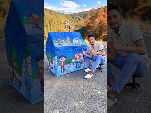 Amazing Tent House🏠Unboxing, Outdoor Camping Babies🤪