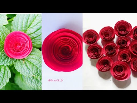 Easy Paper Rose Flowers | Paper Crafts | Simple Paper Flowers | Flower Making | Room Decors
