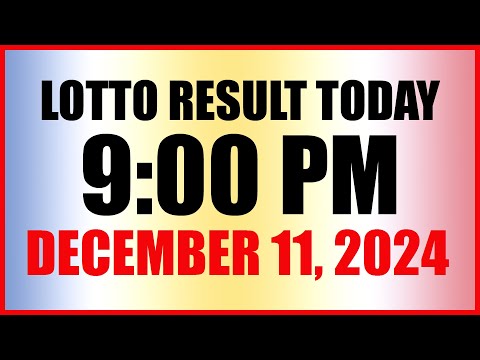 Lotto Result Today 9pm Draw December 11, 2024 Swertres Ez2 Pcso