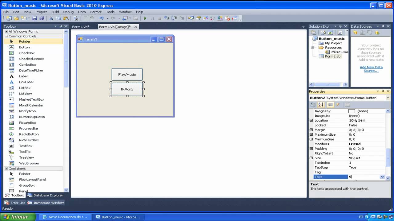 Visual Basic Button On/Off Music
