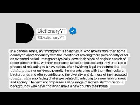 Immigrant Meaning in English