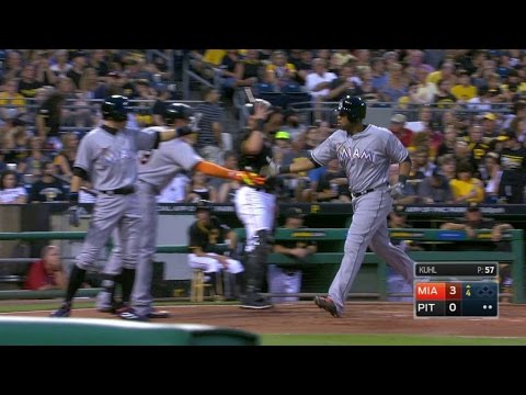 MIA@PIT: Scruggs slugs his first career home run