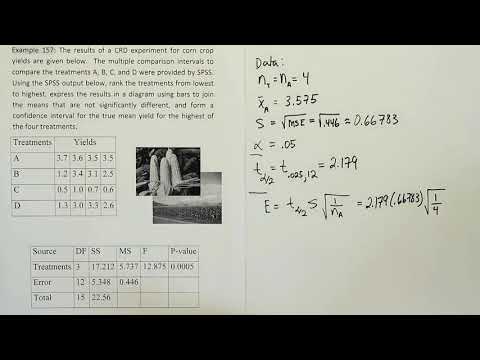 An ANOVA CRD example incuding ranking the means after a post-hoc analysis, example 157 part B