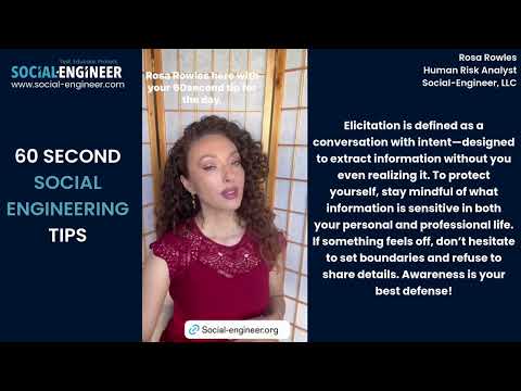 What is Elicitation? - 60 Second Social Engineering Tip