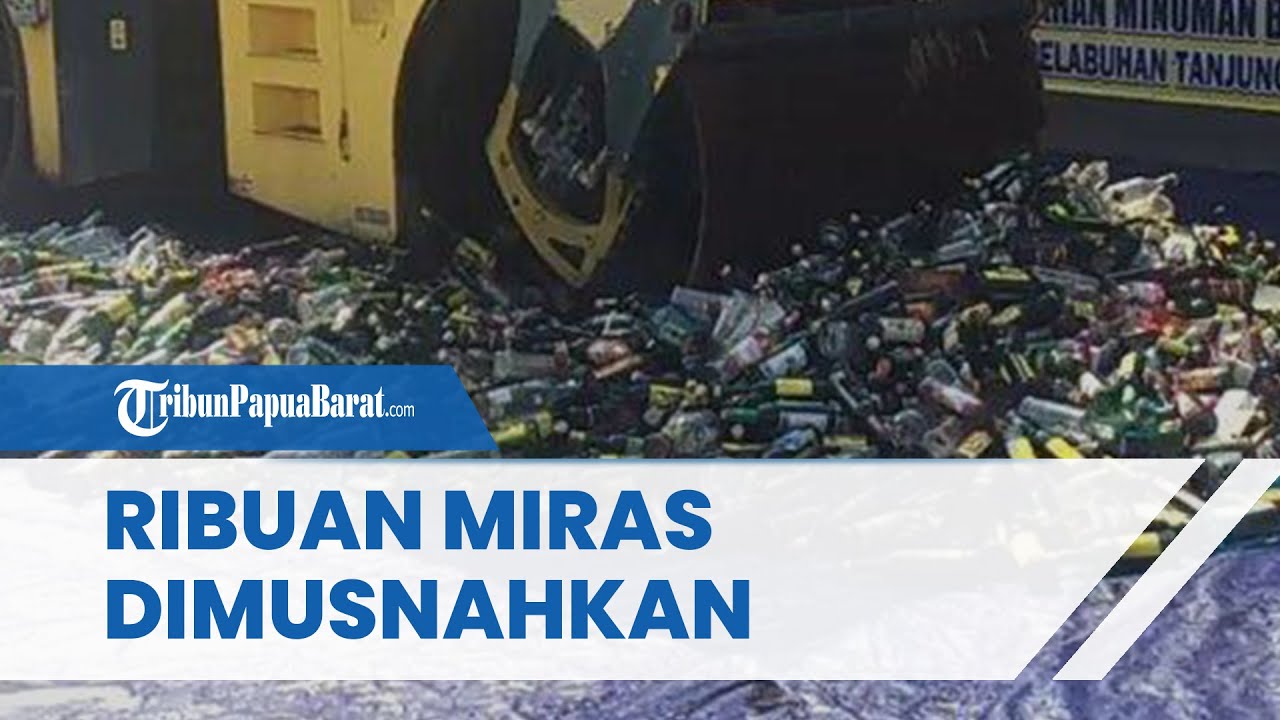 Ribuan Botol Miras Hasil Sitaan saat Ramadhan Dimusnahkan, Digilas dengan Alat Berat di Muara ...