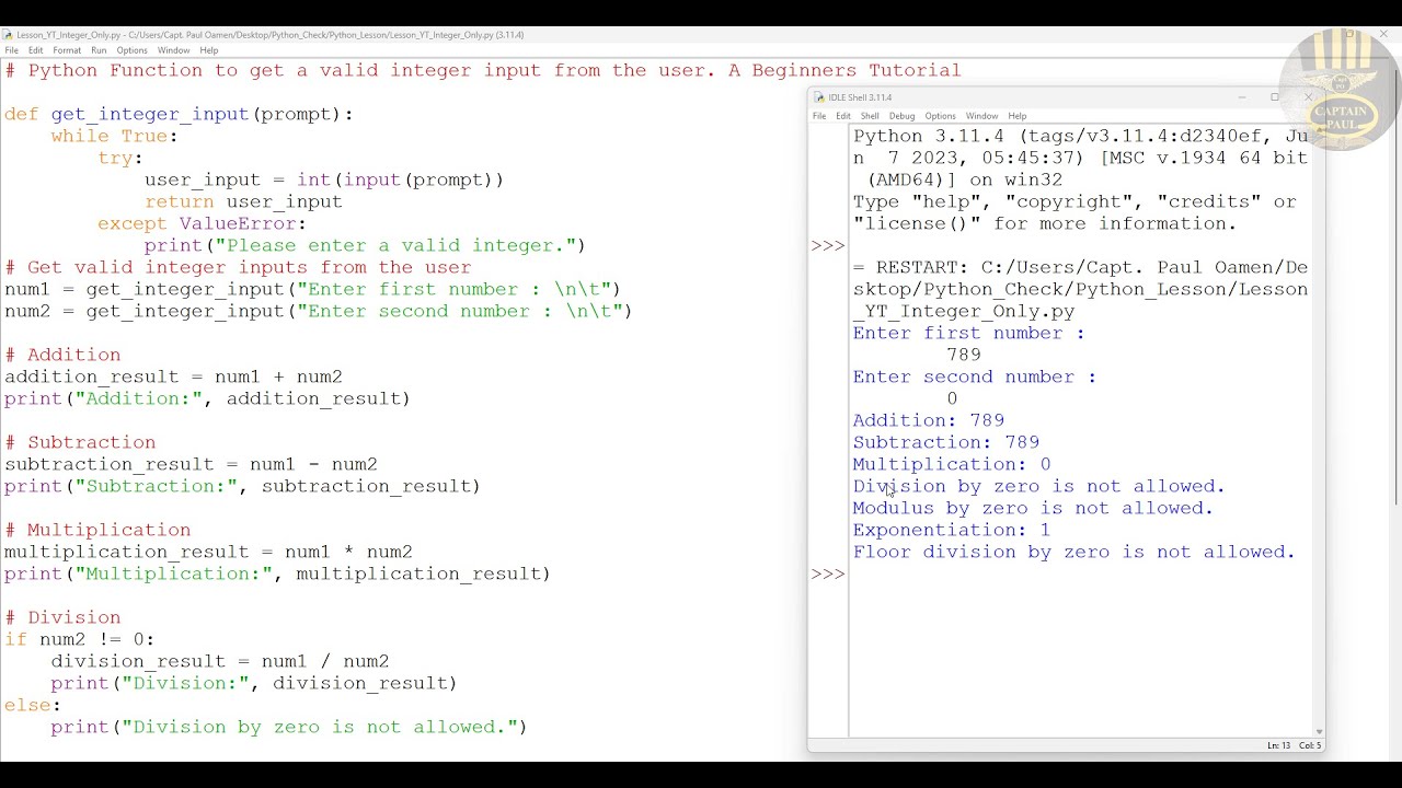 How to Create a Function to get a valid integer input from the user in Python. A Beginners Tutorial