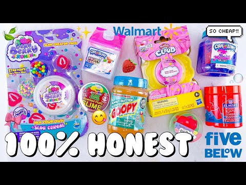 Store Bought Slimes Review Under $6 π Walmart vs Five Below! $2 slime?
