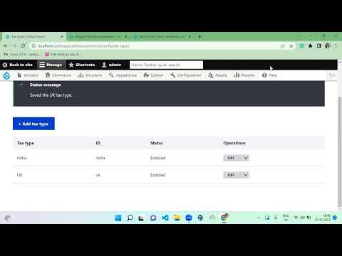 Configure new/custom Tax type in Drupal 9 commerce 2.x | D4Drupal