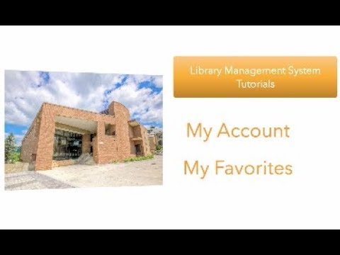 My Account & My Favorites in SUNY Cobleskill's Library Management System