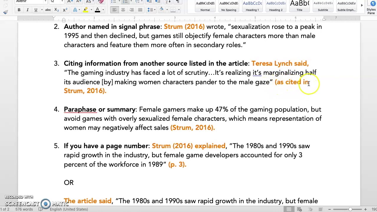 Grammar Quiz #6: APA Citations
