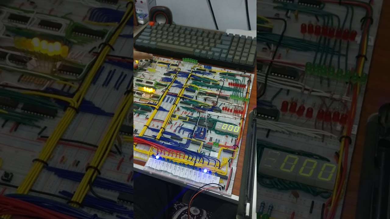 8-bit Breadboard Computer running a multiplication program