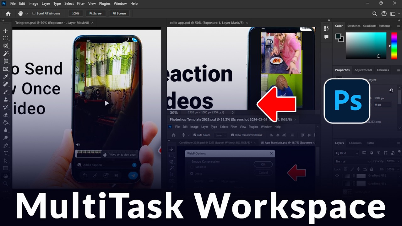 How to Multi‑Task in Photoshop – Open Many Workspaces