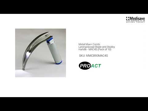 Metal Max Combi Laryngoscope Blade and Stubby Handle MAC4S Pack of 10 MMCB90MAC4S