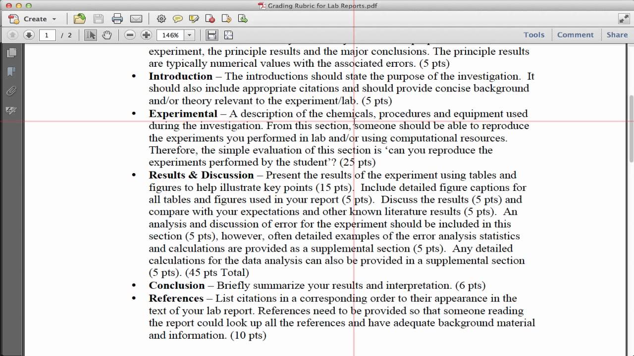 Rubric Pchem Lab Reports - CHM343
