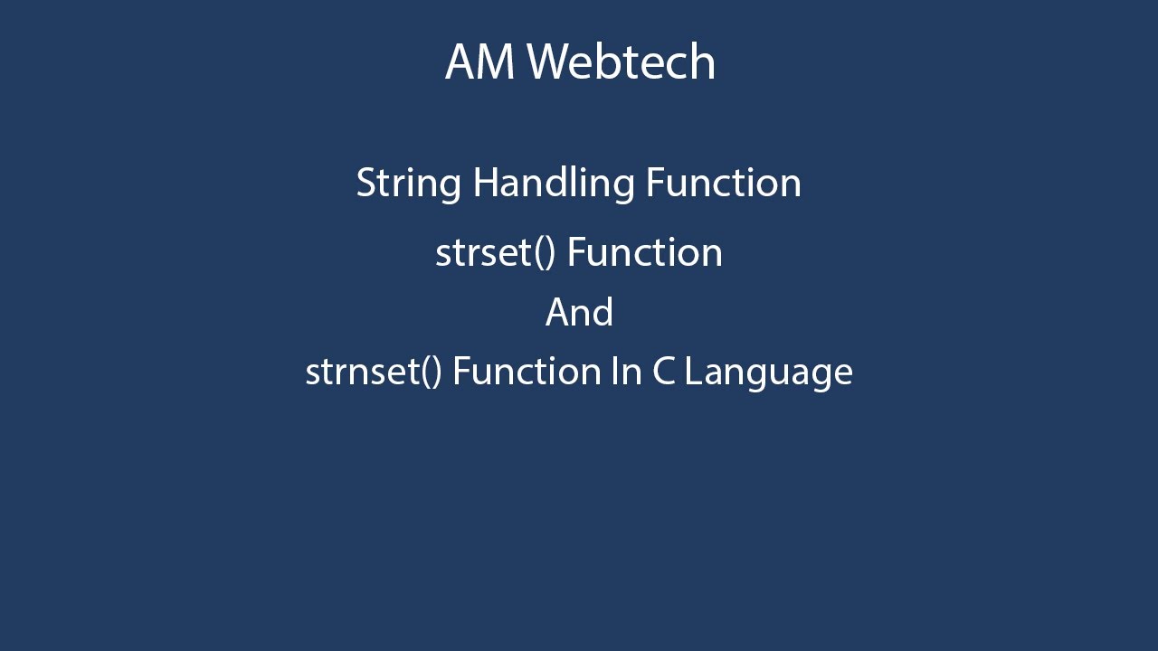 strset in c | strnset in c | strset & strnset function in c | strset() & strnset() in c | LEC #49