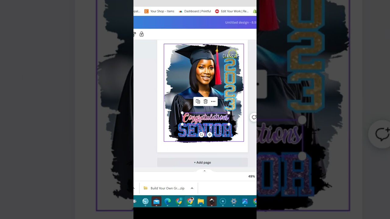 Use this Grad Canva Frame for Graduation Shirts #gradshirt #canvaframes