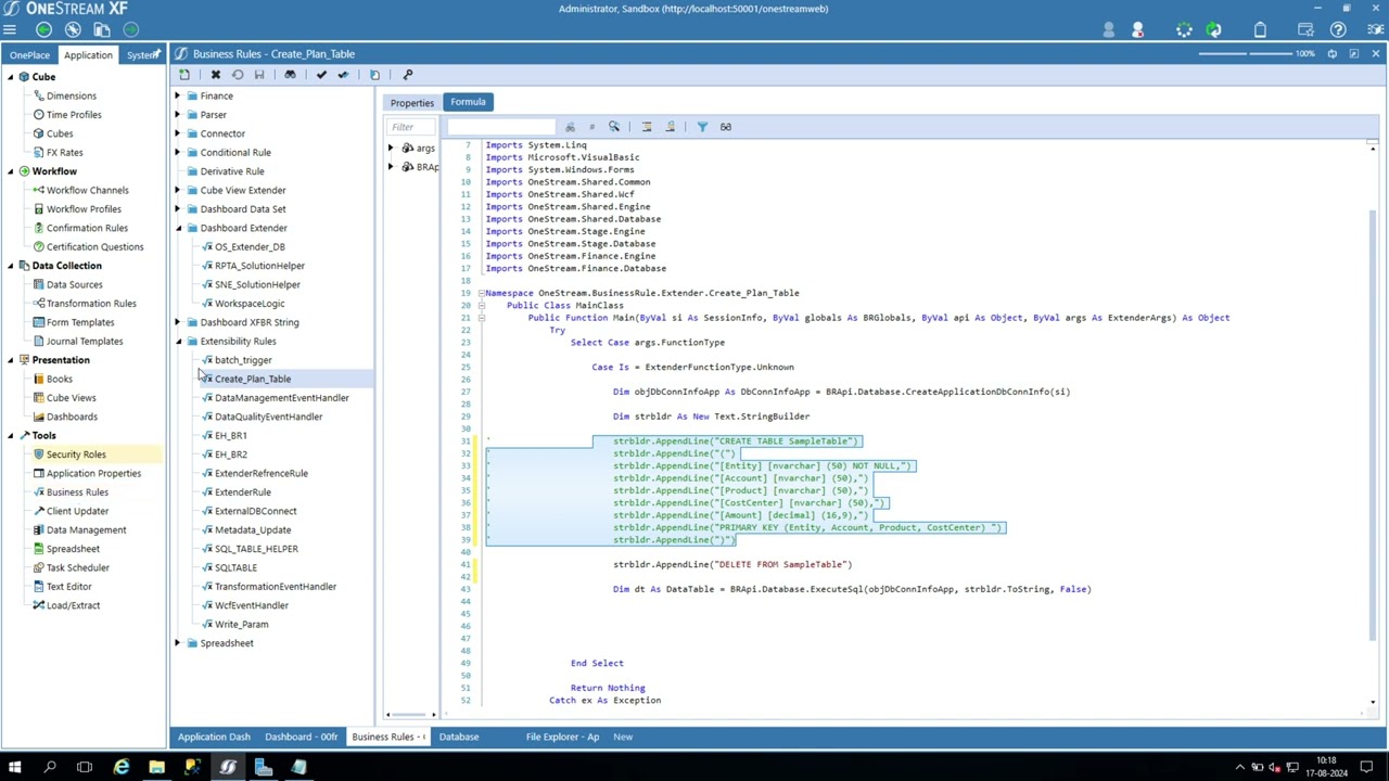 Business Rule - Reading a CSV from File Share and Loading into OneStream Custom Table