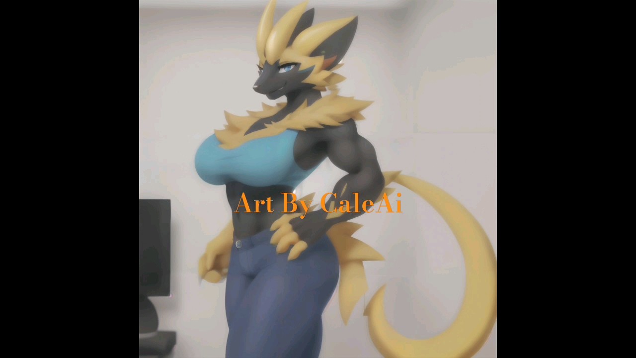 Female Zeraora #muscle #furries #pokemon