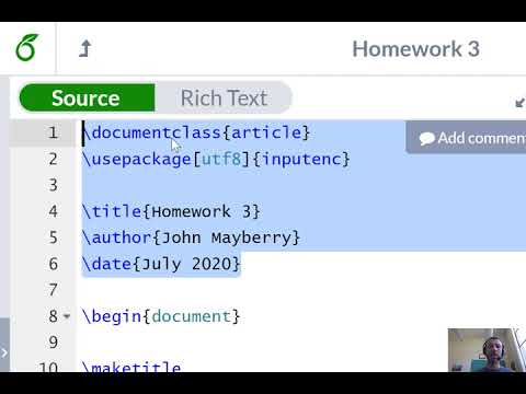 Math 57: Intro to LaTeX in Overleaf