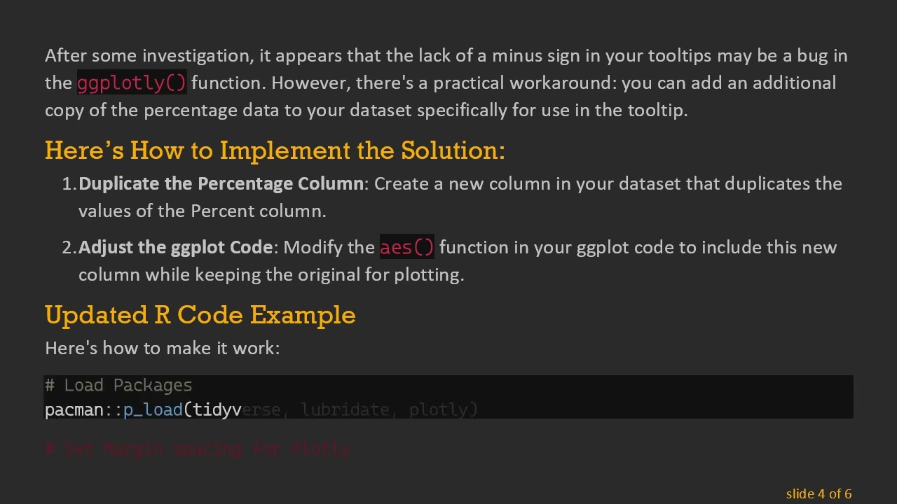 How to Fix the Minus Sign Disappearance in Plotly Tooltip Outputs in R