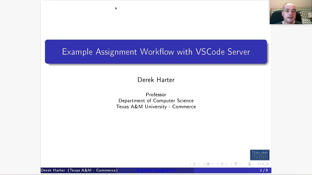 Example Assignment Workflow with VSCode Server