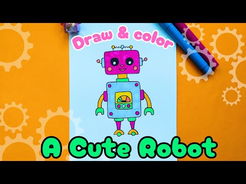 How to draw a simple robot step-by-step for kids. How to make robot drawing easy
