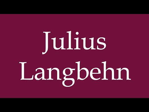 How to Pronounce ''Julius Langbehn'' Correctly in German