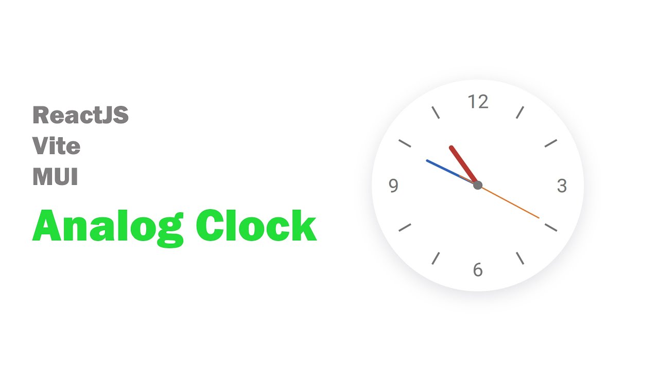 How to Build an Analog Clock with ReactJS, Vite & MUI | Frontend Tutorial