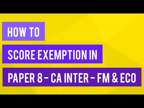 FM-Eco Exemption Video Lecture - CA Foundation