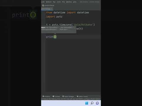 Print current time of any country using Python pytz module #shorts