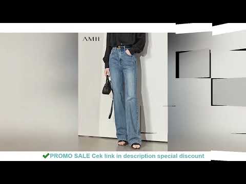Amii Minimalism Women Jeans 2024 Spring Vintage Denim Pants Loose Wide Leg Pants Women's Casual Pant