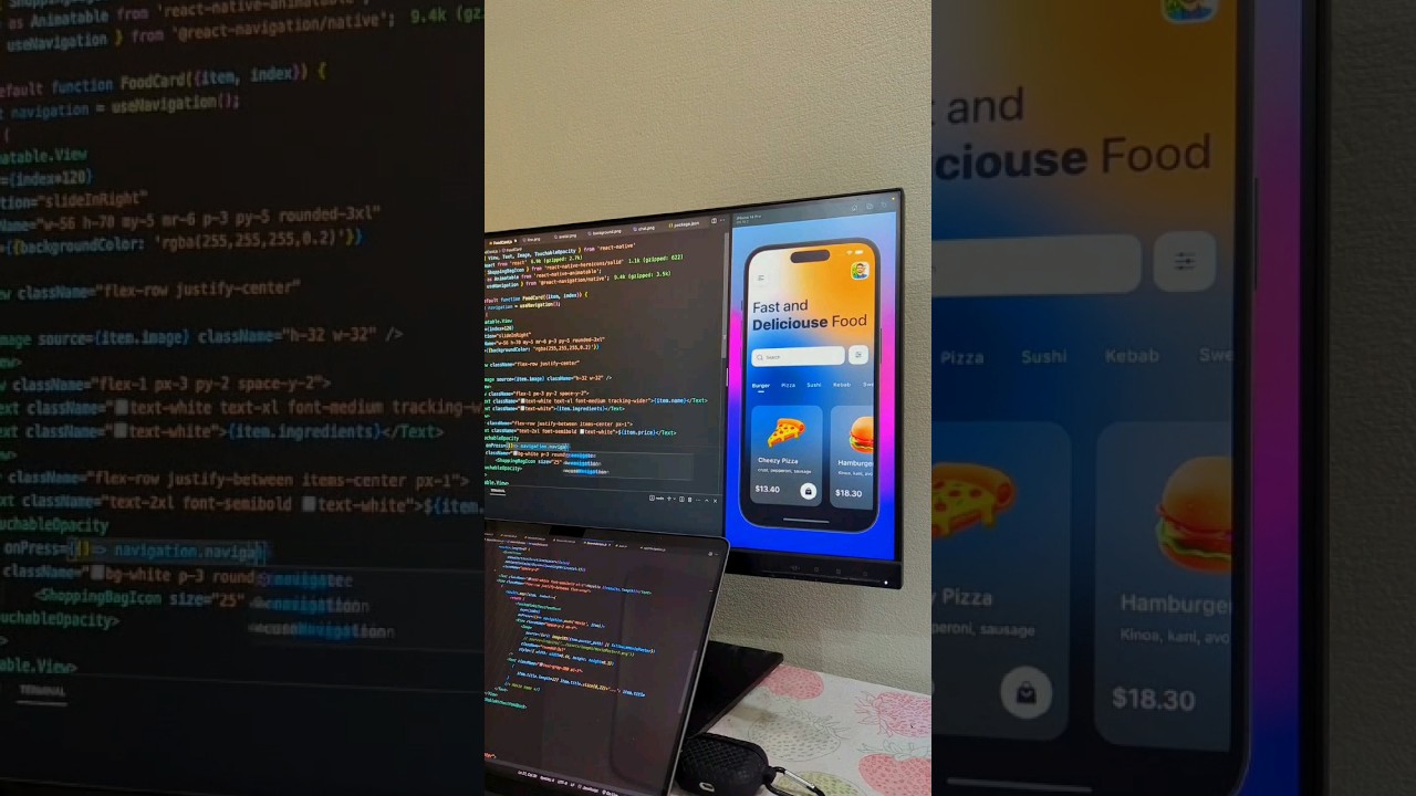 Fast Food App in React Native 🔥 #shorts #reactnative #expo #reactjs #app #ui