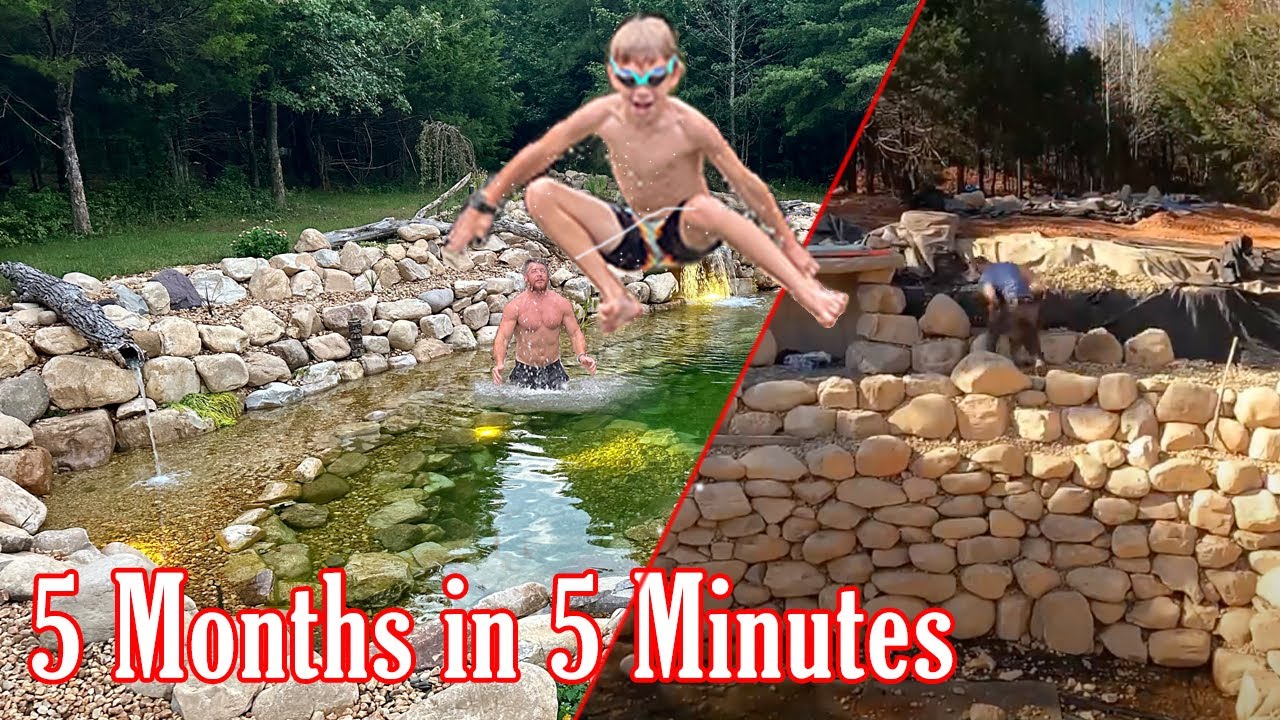 1 Man Dream Pond Build - 5 Months in 5 Minutes