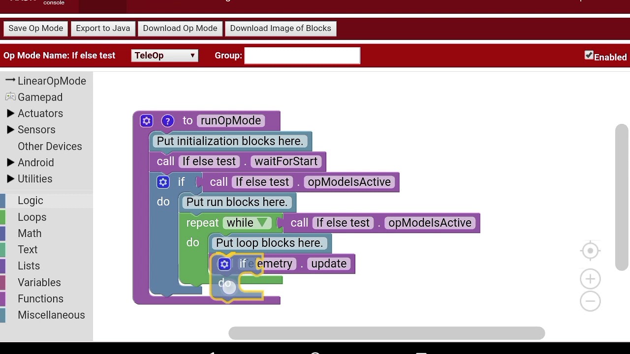 If Else Statements in Block Programming
